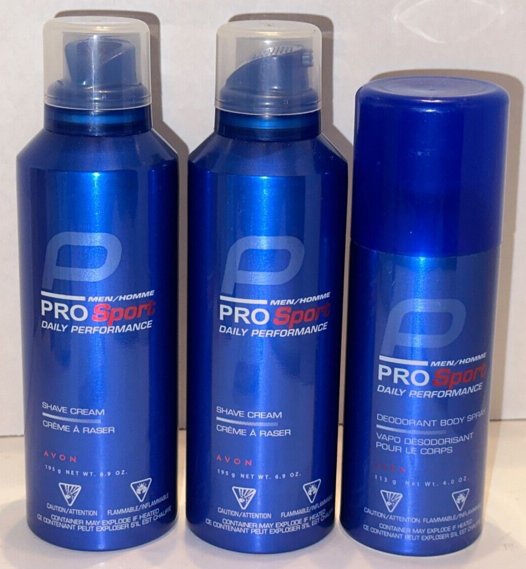 NEW Avon Pro Sport 2 Shaving Shave Cream 6.9 oz & Deodorant Body Spray ...