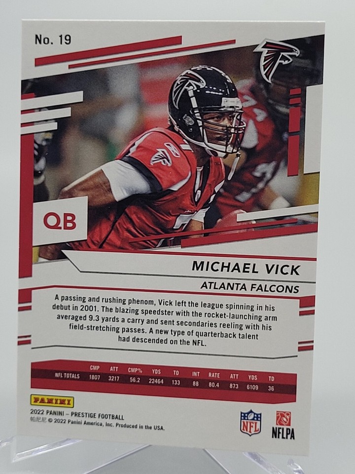 2022 PANINI PRESTIGE MICHAEL VICK BASE FOOTBALL CARD ATLANTA FALCONS ...