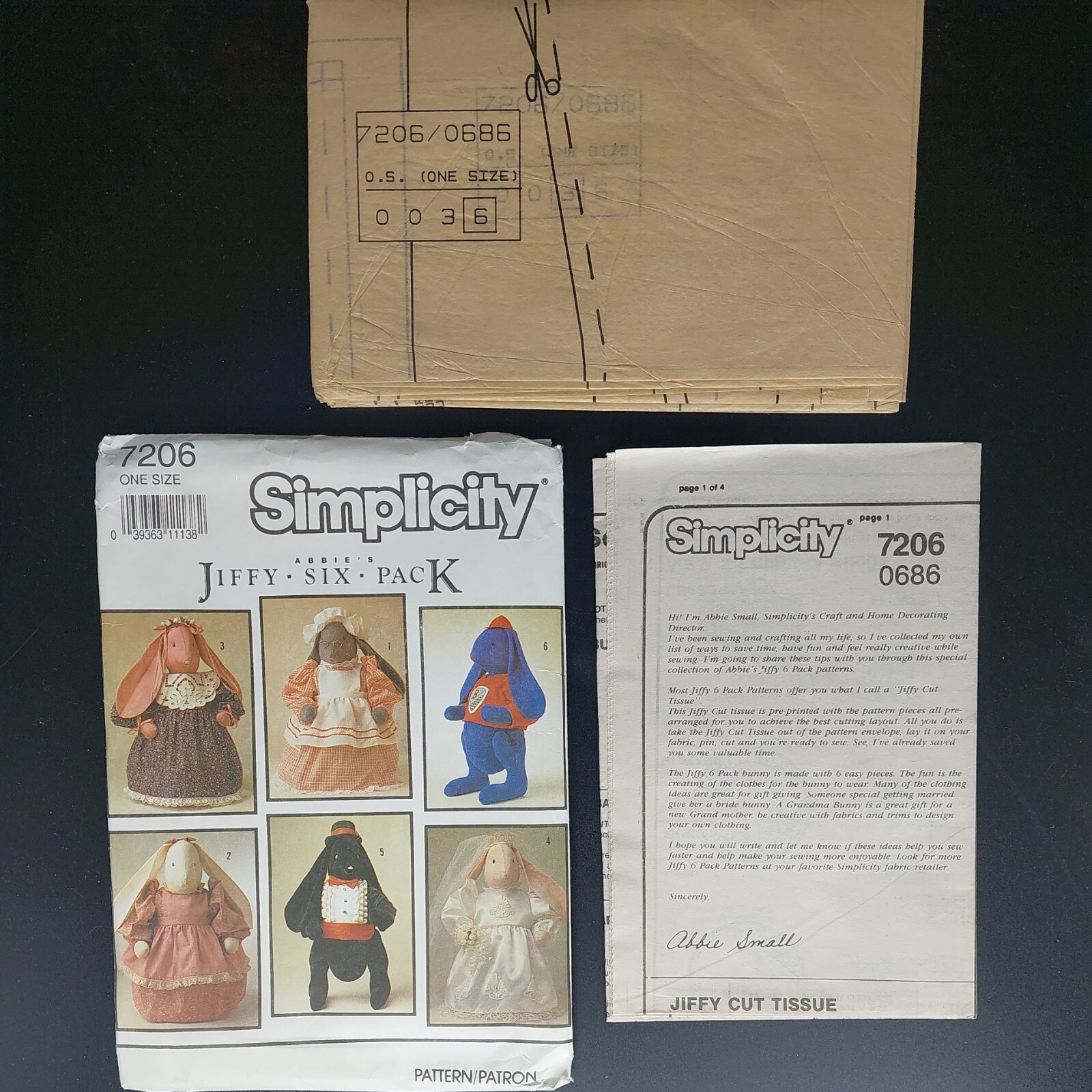 Simplicity 7206 Abbie’s Jiffy six pack Bunnies Uncut Sewing Patterns | eBay