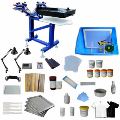 Universal 3 Color Screen Printing Kit with Floor Type Screen Printer ...