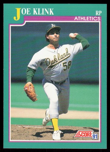 1991 Score 588 Joe Klink Oakland Athletics | eBay