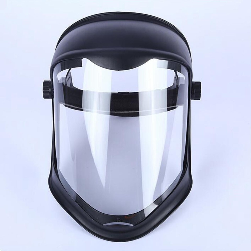 Face Shield Helmet Mask w/Clear Visor Ratchet Safety Grinding | eBay UK
