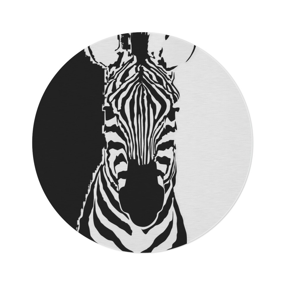 Round Rug Zebra black white | eBay