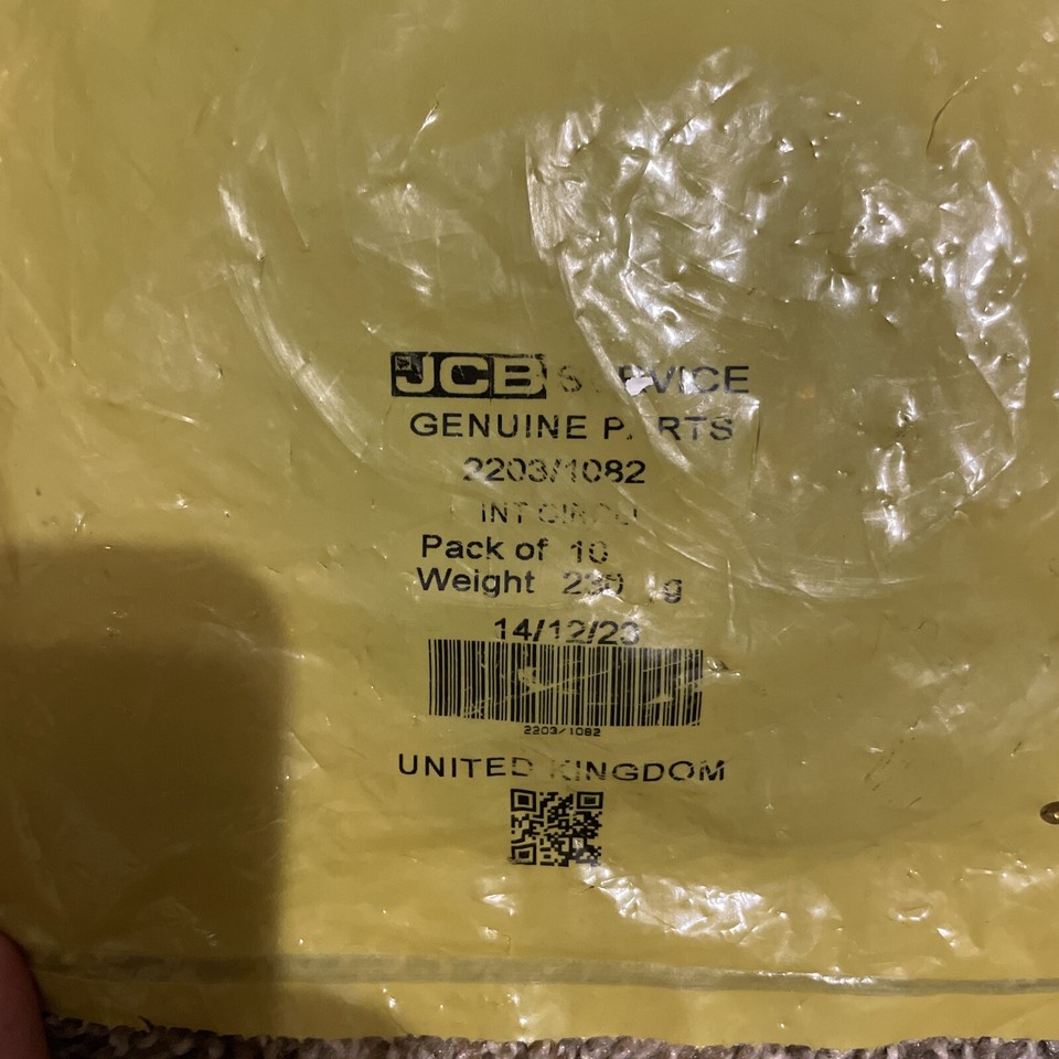 JCB PARTS -GENUINE CIRCLIP-INTERNAL , PACK OF 10 (PART NUMBER: 2203/ ...