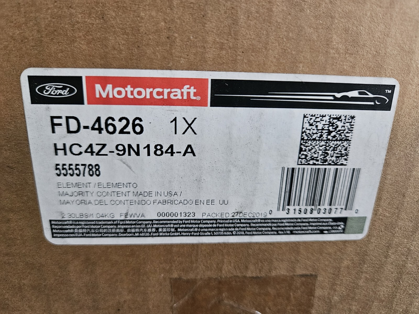 NEW Fuel Filter MOTORCRAFT FD4637 HC4Z9N184A - OEM FD4626 F650 F750 | eBay
