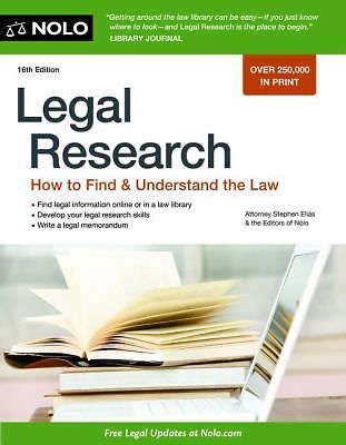 Legal Research : How to Find and Understand the Law by Nolo Press ...