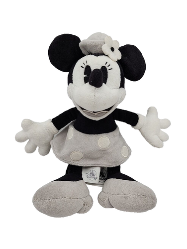 Disney Parks Steamboat Minnie Mouse 9" Plush Black White MONOCHROME ...