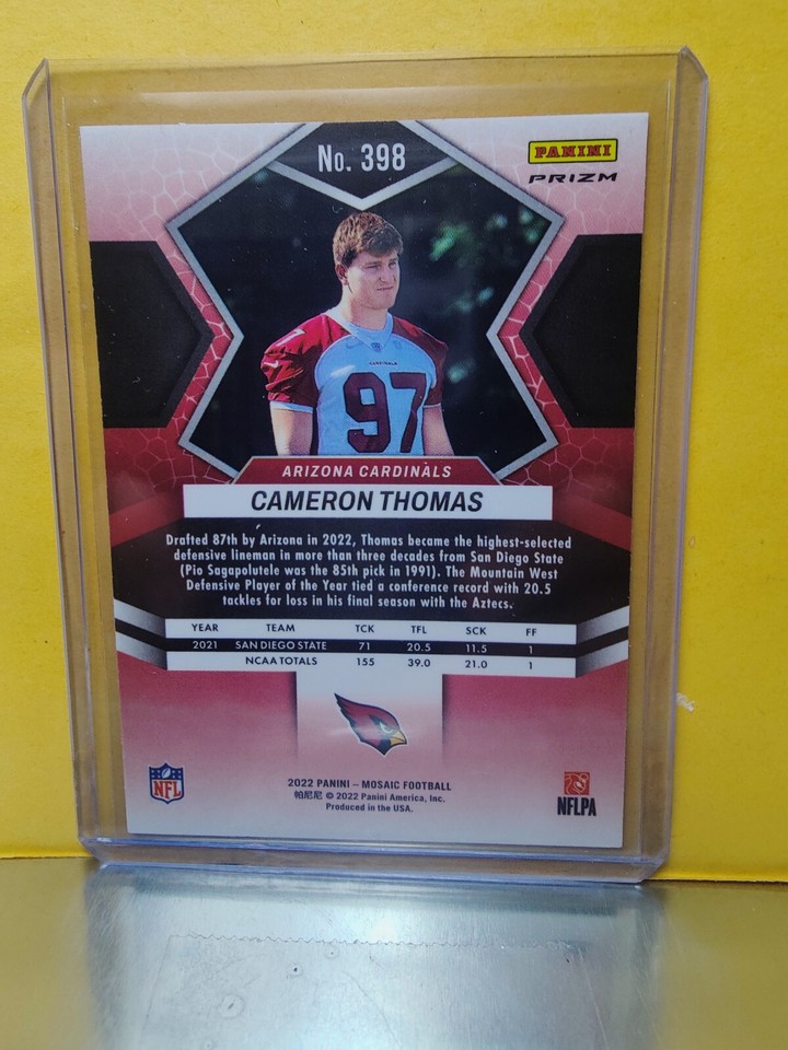 2022 Panini Mosaic Cameron Thomas Cardinals Rookie Card Silver 398 ...