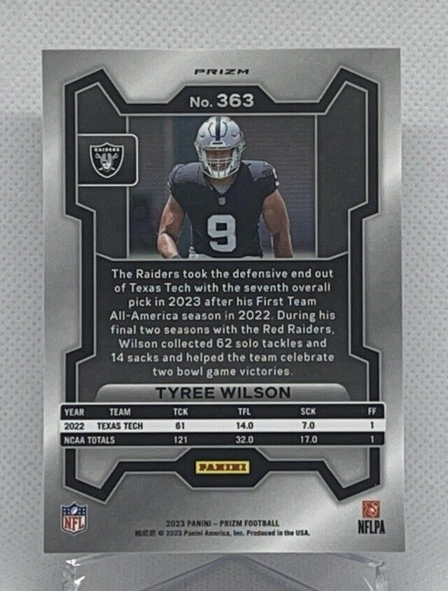 2023 Panini Prizm Prizms Pink #363 Tyree Wilson - Las Vegas Raiders ...