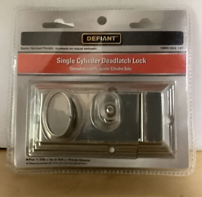 Defiant Single Cylinder Deadlatch Lock Satin Nickel Finish | eBay