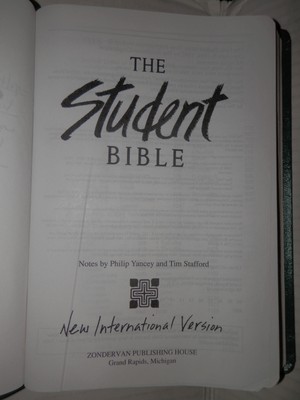 THE STUDENT BIBLE New International Version Zondervan Publishing House ...