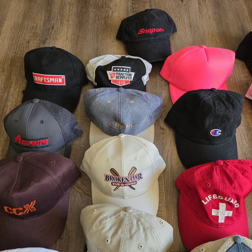 LOT OF 40 Wholesale Hats Bundle Business Advertising Logo Novelty ...