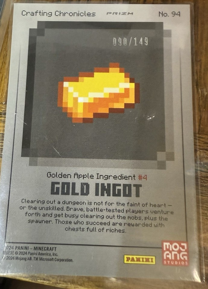 2024 Panini Minecraft - GOLD INGOT - No. 94 - Prizm - (#/149) | eBay