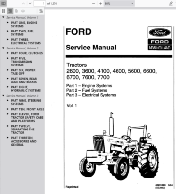 4600 Ford Tractor Hydraulic System