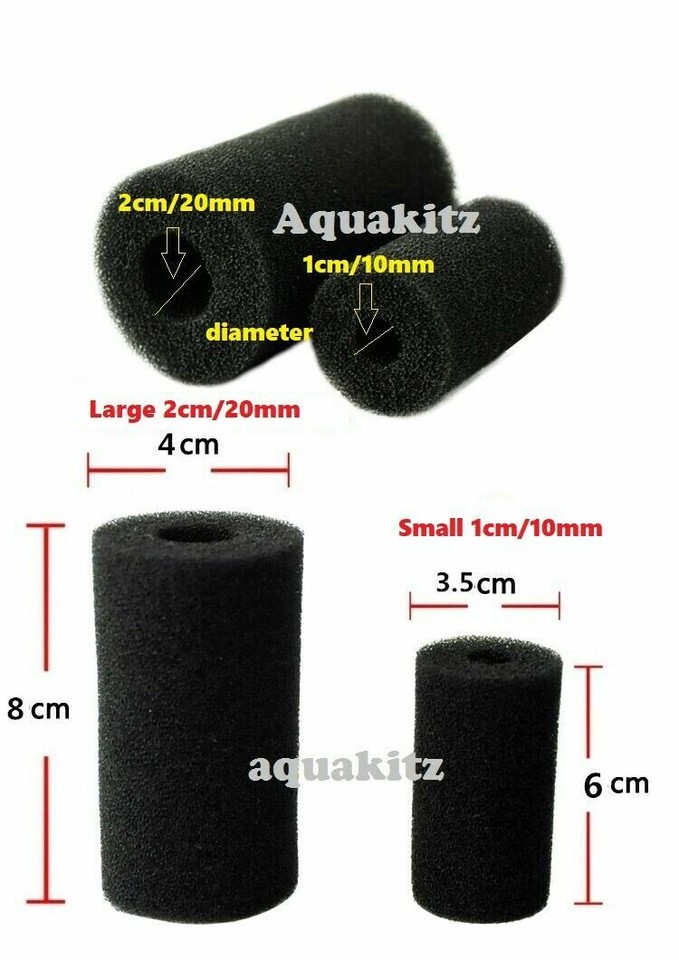 3 x Large Intake Sponge Pre-Filter Sponge Foam Shrimp Fry Saver Cover ...