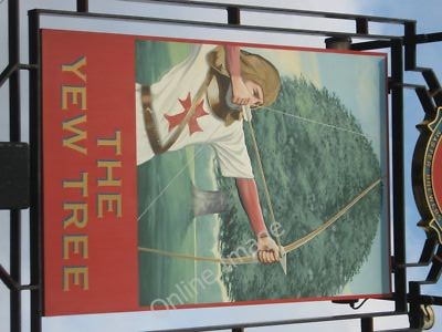 Photo 6x4 The Yew Tree, Pub Sign, Maidstone Abbey Gate/TQ7558 Outside ...