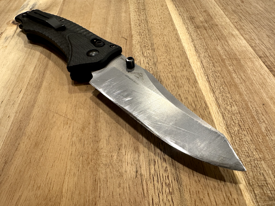 Benchmade Osborne Rift AXIS Lock Knife Black G-10 (3.67" Satin) 950-1 ...