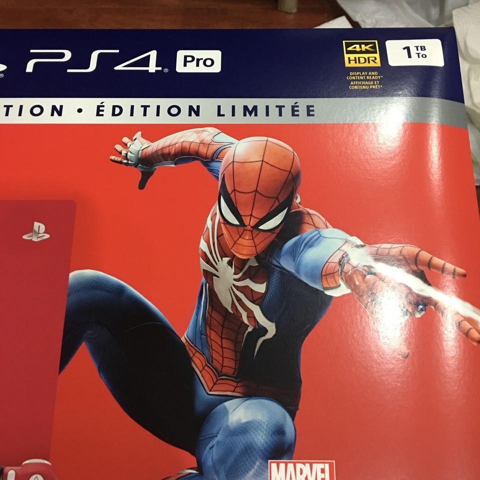 PS4 PRO Limited Edition SPIDER-MAN 1TB Console Bundle | Marvel NEW ...
