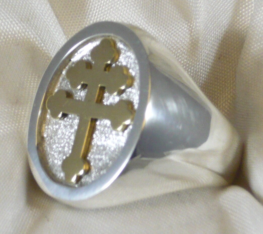 Coptic Style Cross Ring Christ Christian Sterling Silver