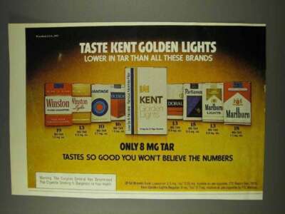 1977 Kent Cigarettes Ad - Taste Kent Golden Lights | eBay