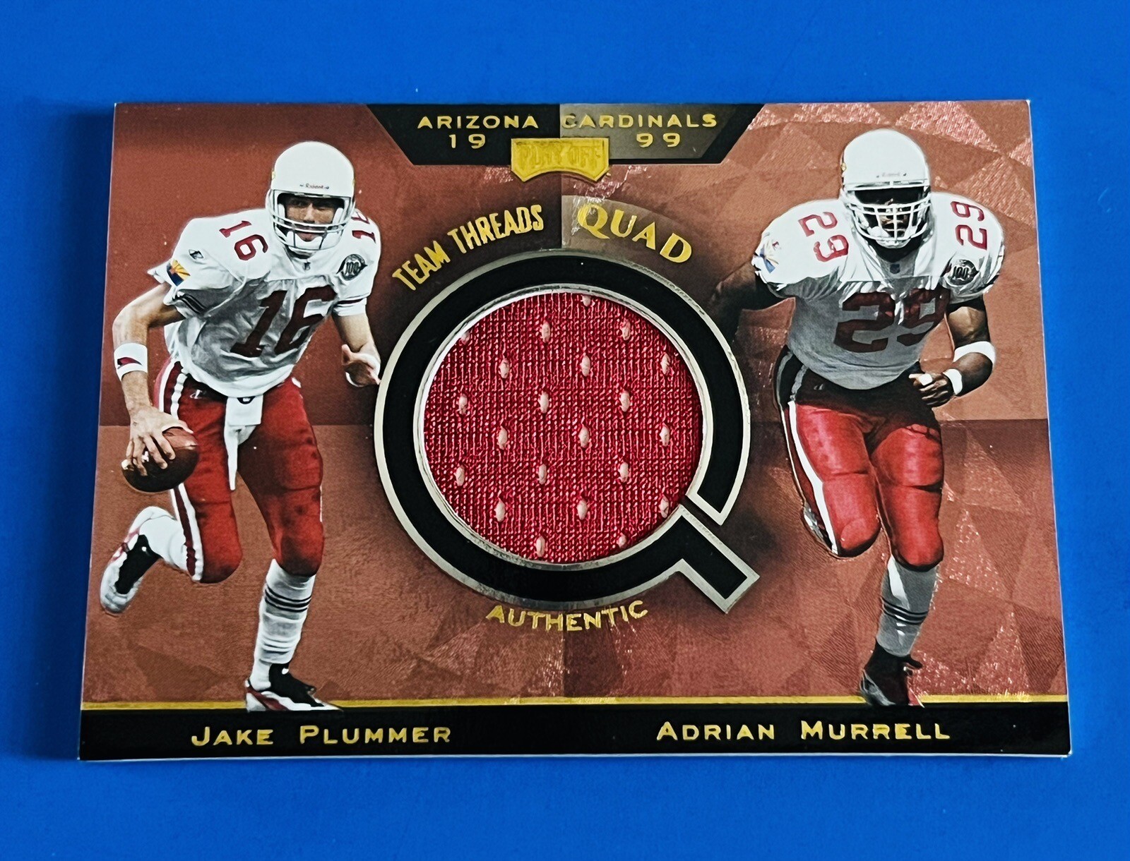 1999 Playoff Arizona Cardinals Team Threads Quad Patches Card; Plummer ...