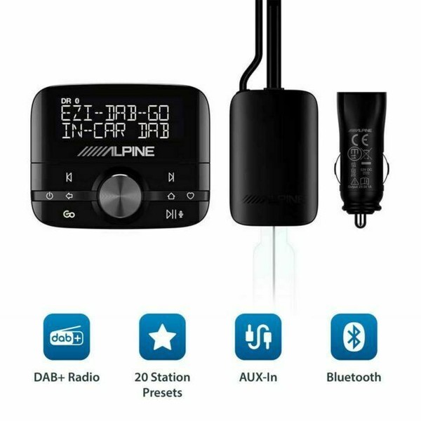 ALPINE EZi-DAB-GO Car Audio Adapter Digital Radio & Bluetooth Music ...