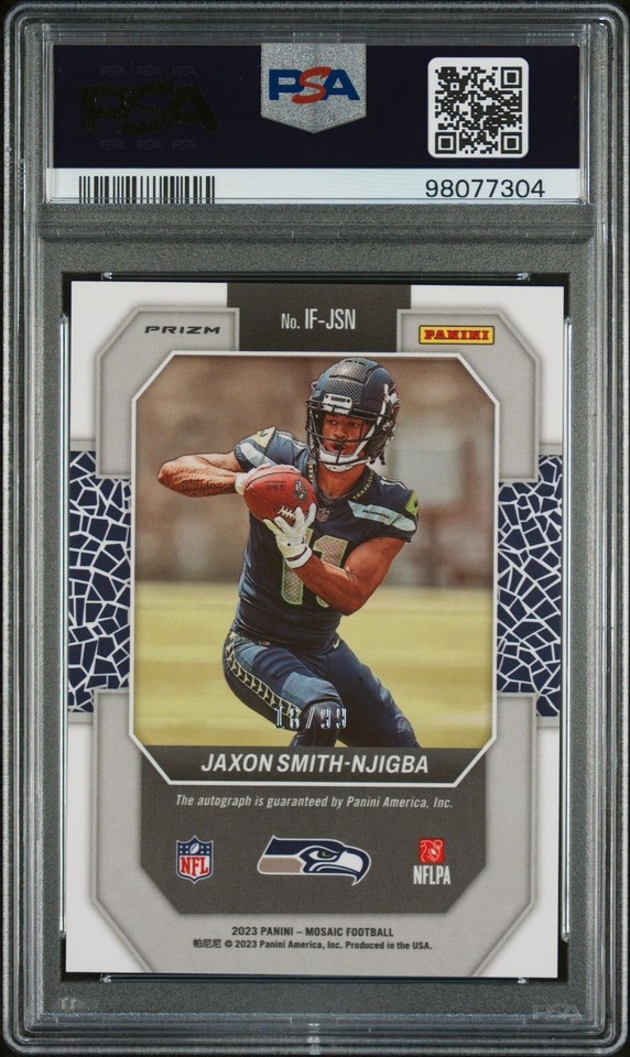 2023 Mosaic IN Focus Signatures Red Jaxon Smith-Njigba Rookie Rc Auto ...