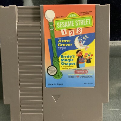 Sesame Street 123 Astro Grover Ernie's Magic Shapes NES (1989) [RARE ...