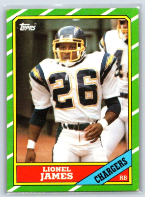 1986 NFL Topps Lionel James #232 San Diego Chargers 86-TFBC | eBay