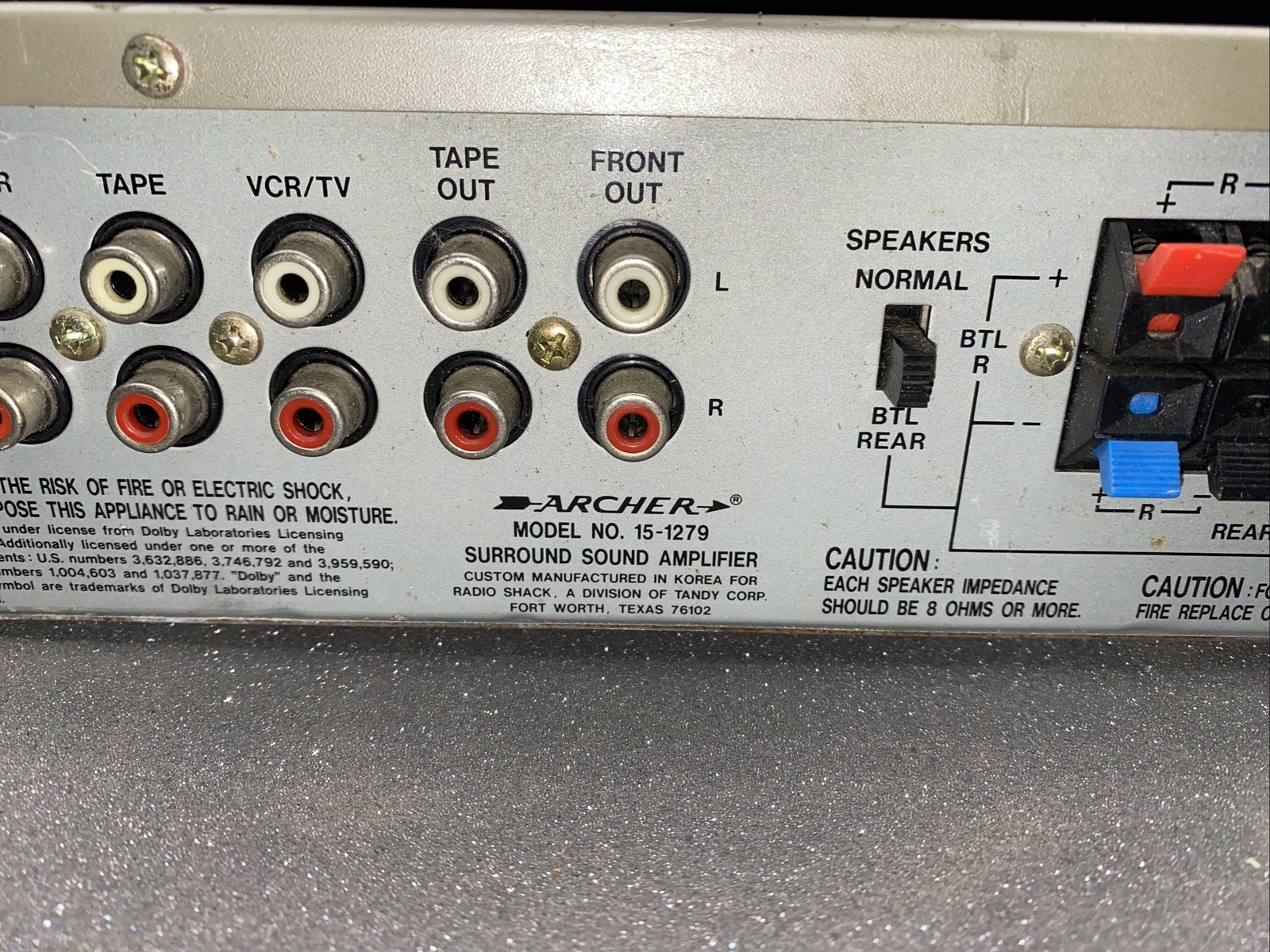 Archer (radio Shack) Model 15-1279a Mini Surround Sound Amplifier for ...