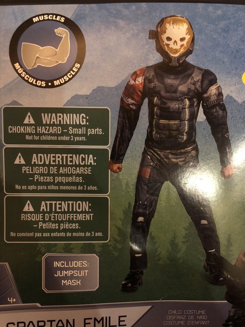 Disguise Spartan Emile Halo Muscles Costume Boys Med (8-10) Halloween ...