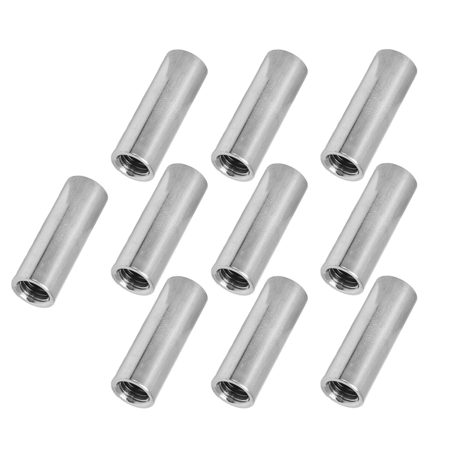10Pcs Coupling Nut Female Thread Round Rod Connector 304 M10x1.5 14 ...