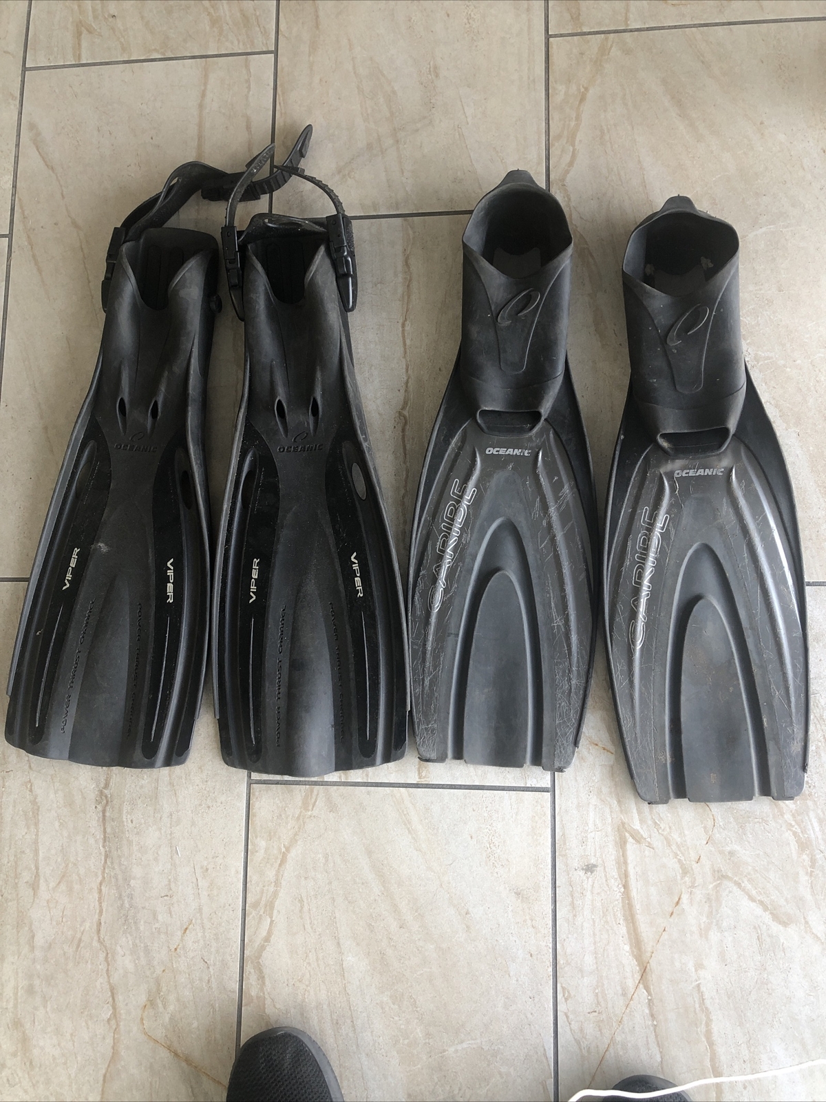 Oceanic Viper Diving Fins XS Black And Oceanic Caribe M Please Read ...