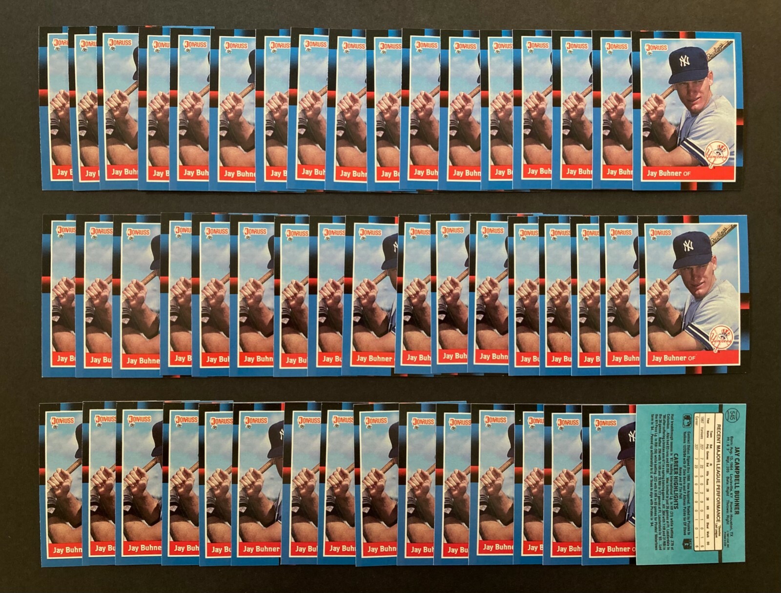 JAY BUHNER Yankees 1988 Donruss Rookie RC Card #545 - 50 Count Lot - # ...