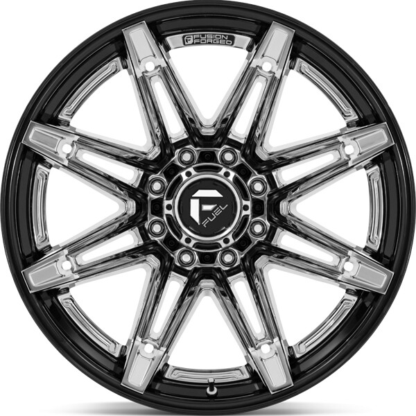 (Set of 4) Fuel Fusion Forged FC401 Brawl 24x12 8x6.5" Chrome/Black ...