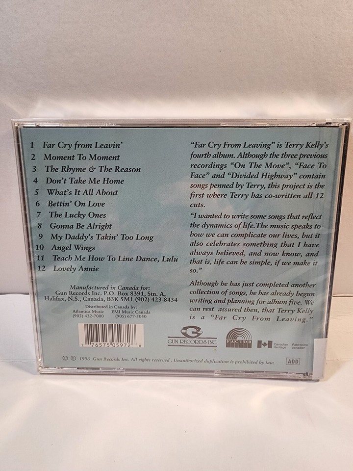 1996 Terry Kelly - Far Cry From Leaving - Gun Records Inc Music CD ...