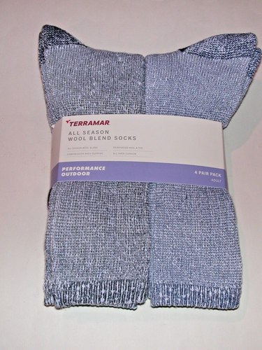 Terramar Sports All-Season Wool Blend Unisex Crew Socks (4 Pack) Women ...