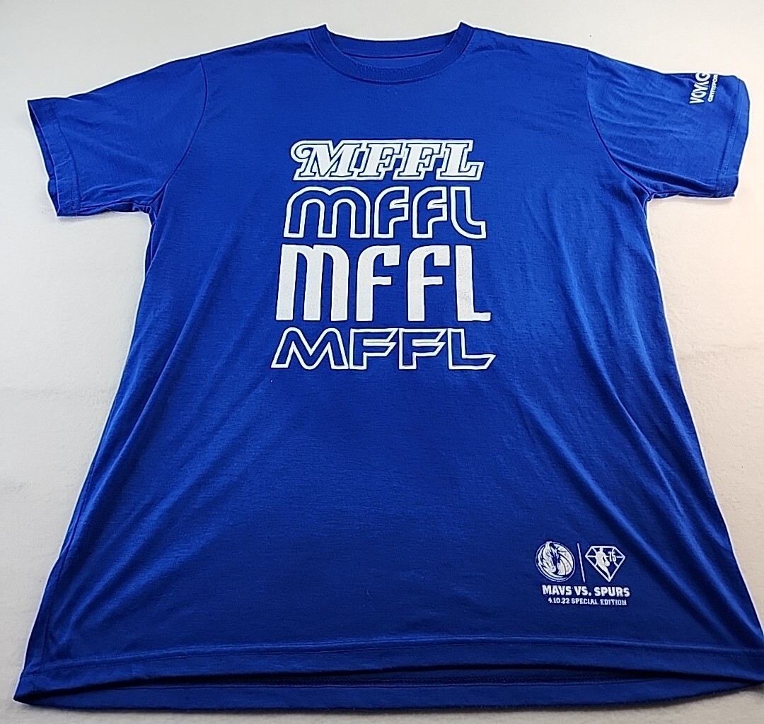 Dallas Mavericks MFFL Logo Mens XL Blue Dacron T-shirt NBA | eBay