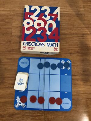 criss-cross math board game complete learner world 1980 vintage ...