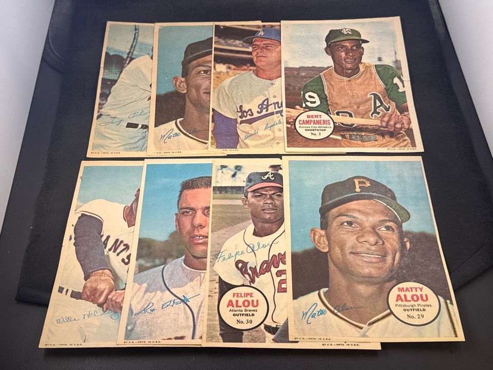 LOT OF 40 1967 TOPPS BASEBALL POSTERS LOW-GRADE SET-BUILDER LOT W ...