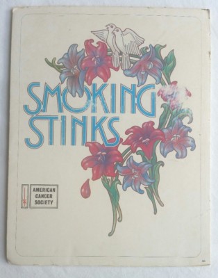 Vintage Smoking Stinks Sign American Cancer Society Anti Cessation PSA ...