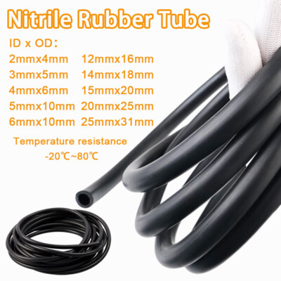 Nitrile Smooth Rubber Tube ID 2mm/3mm/4mm-25mm Petrol Oil Line Hose ...
