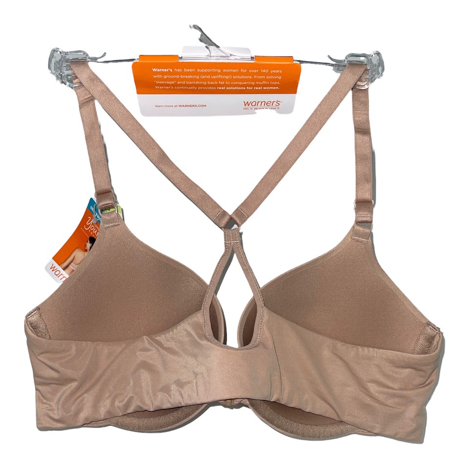 Warner's Bra Underwire Racerback Front Closure Your Bra Stretch Beige ...
