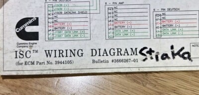 CUMMINS ISC WIRING DIAGRAM Bulletin 3666267-01 for ECM 3944105 FREE ...