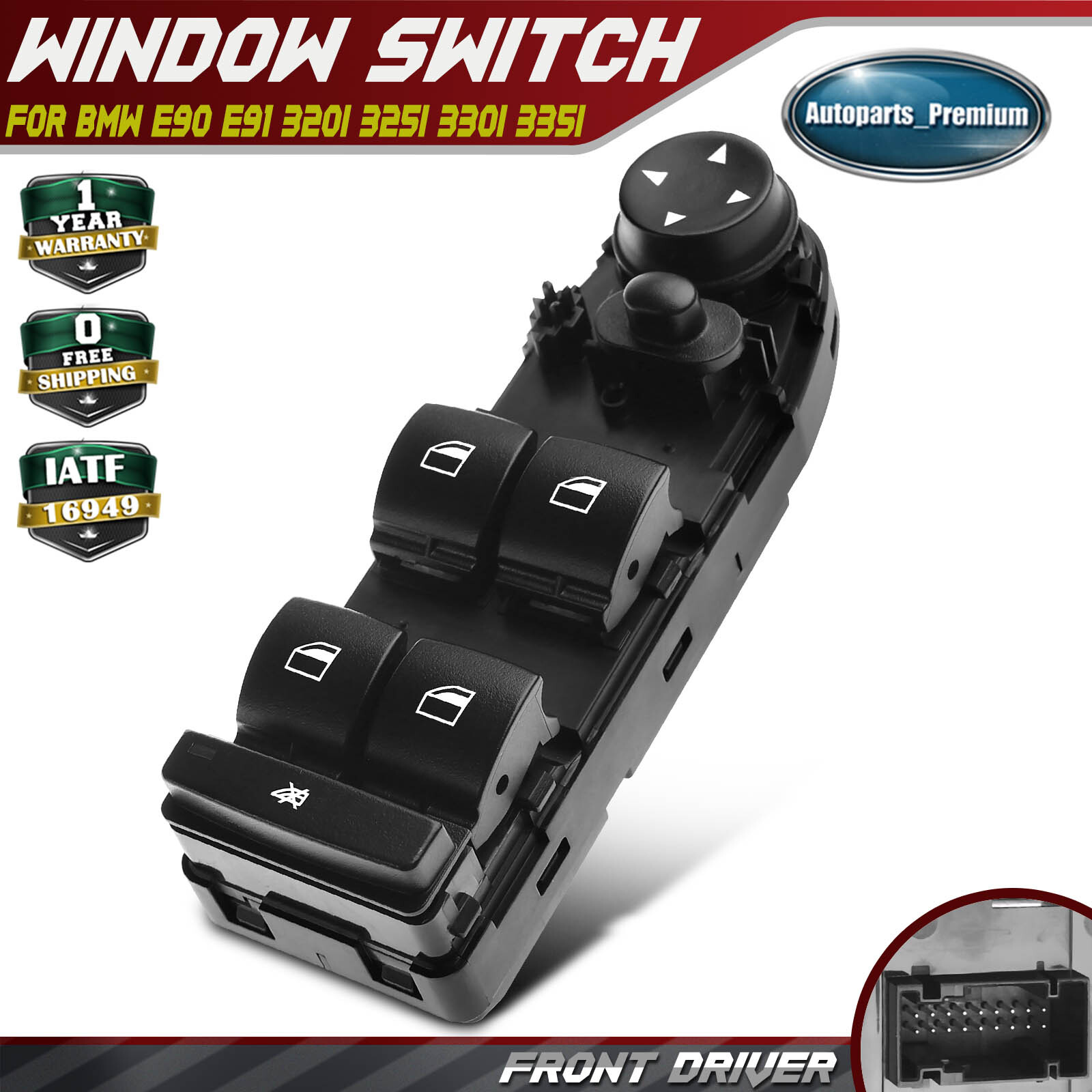 Power Window Switch for BMW E90 E91 320i 325i 330i 335i Front Left ...