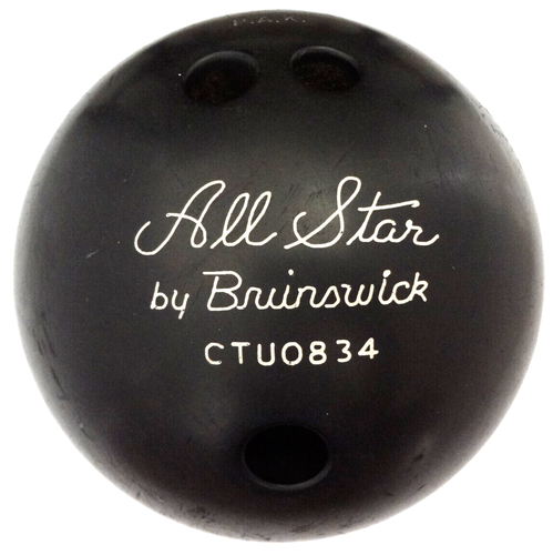 BRUNSWICK ALL STAR BOWLING BALL 15 lb 11.8oz VINTAGE CTUO834 P.A.K. SOLID BLACK | eBay