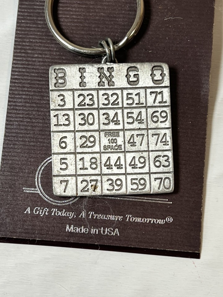 NEW Spoontiques Key Art Bingo Pewter Key Chain Made in USA | eBay