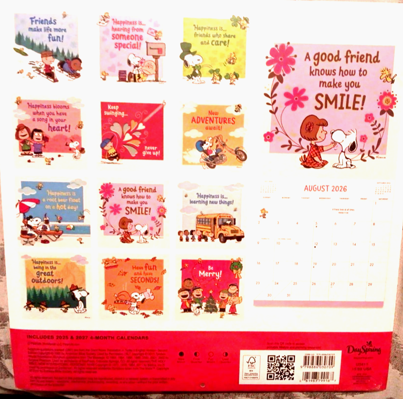 Peanuts 2026 12" x 24" Wall Calendar by DaySpring 16 month calendar ...
