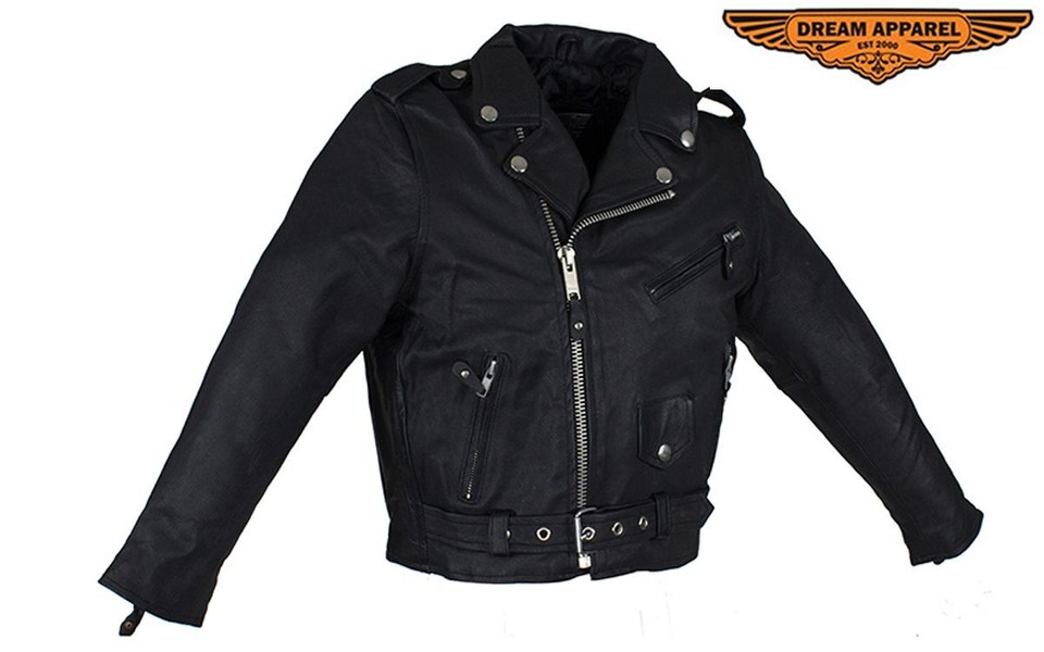 Black kids jackets boys Teens Leather Motorcycle Jacket Biker Style ...