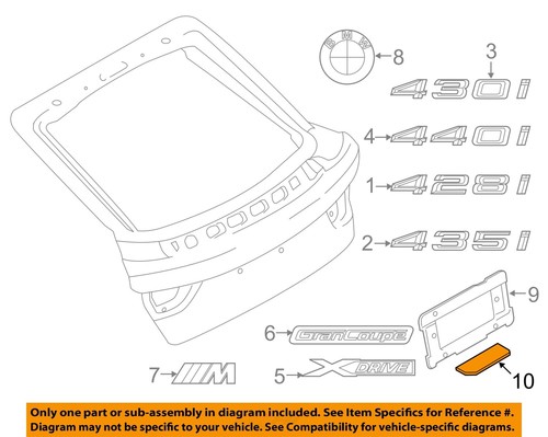 BMW OEM 14-16 328i GT xDrive-License Bracket Pad 51187134021 | eBay